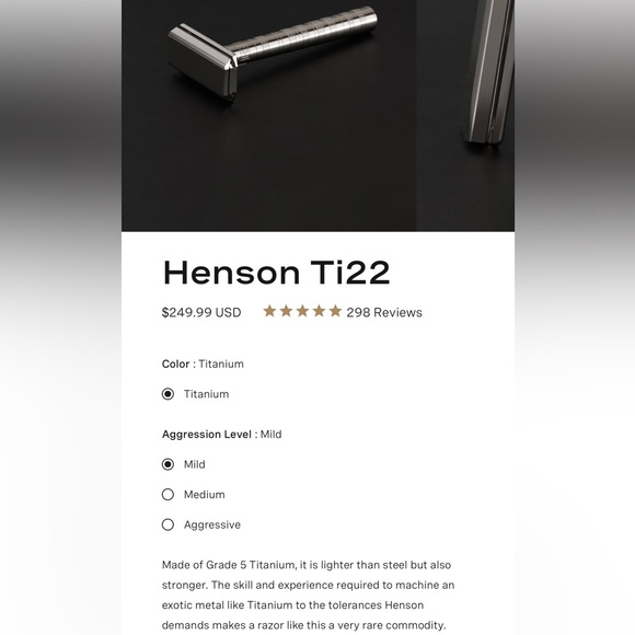 Henson | Grooming | Titanium Razor Henson Ti22 Mild St Gen | Poshmark